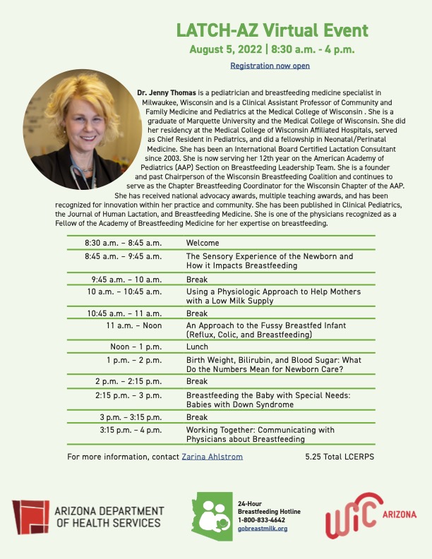 LATCH-AZ Agenda Dr. Jenny Thomas | North Central Breastfeeding Task Force